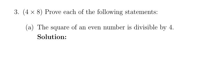 Solved 3. (4 x 8) Prove each of the following statements: | Chegg.com