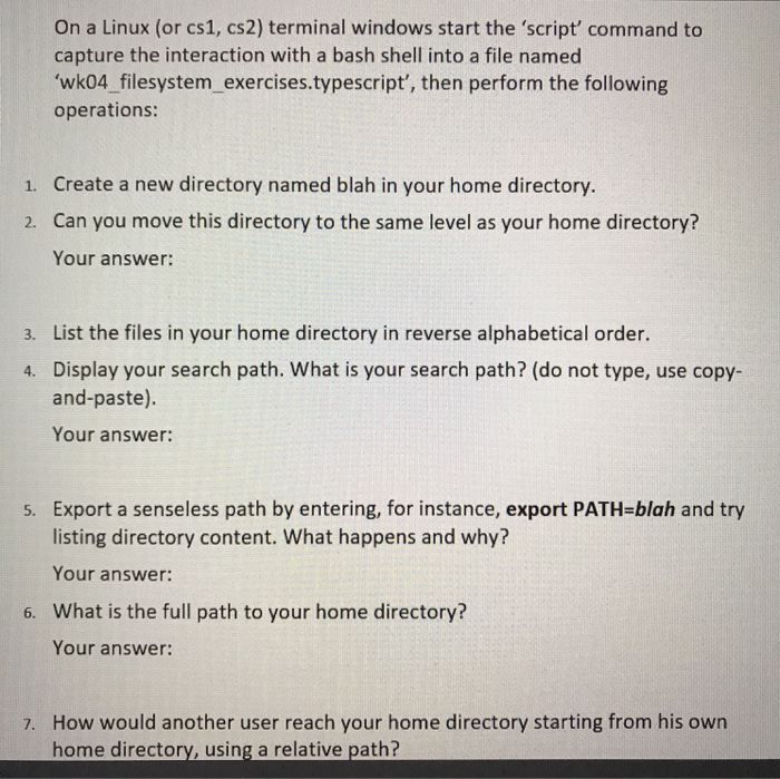 Solved On a Linux (or cs1, cs2) terminal windows start the | Chegg.com