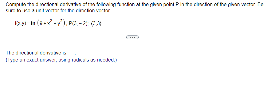 Solved Compute the directional derivative of the following | Chegg.com