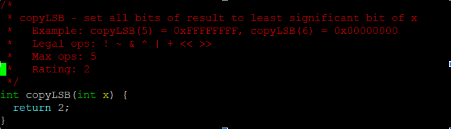 Solved copyLSB - set all bits of result to least significant | Chegg.com