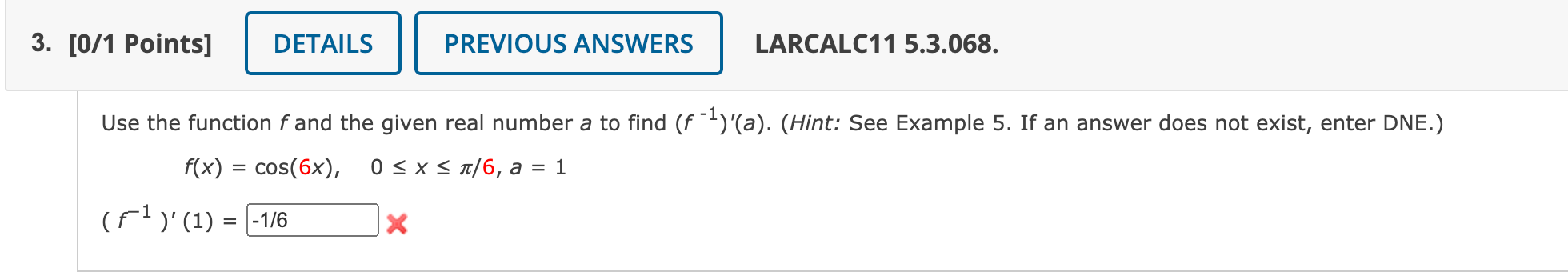 Solved 3. [0/1 Points] DETAILS PREVIOUS ANSWERS LARCALC11 | Chegg.com