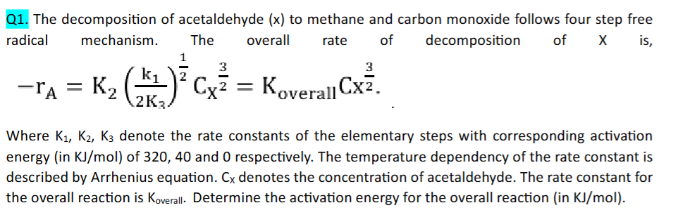 Solved Where K1,K2,K3 ﻿denote the rate constants of ﻿the | Chegg.com