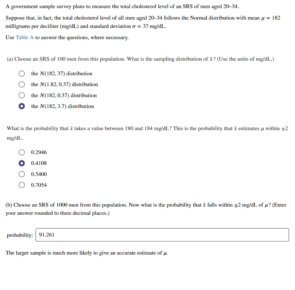 Solved A government sample survey plans to measure the total | Chegg.com