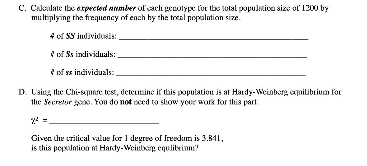 Solved Population Genetics Homework Be sure to show your | Chegg.com
