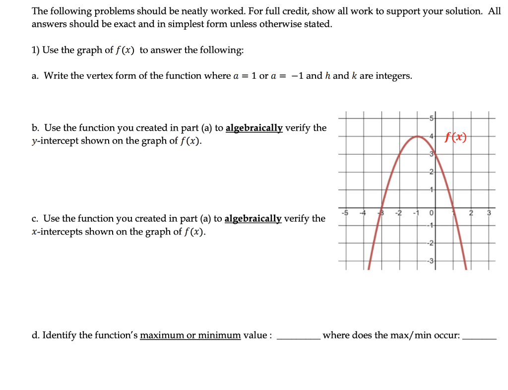 Solved The following problems should be neatly worked. For | Chegg.com
