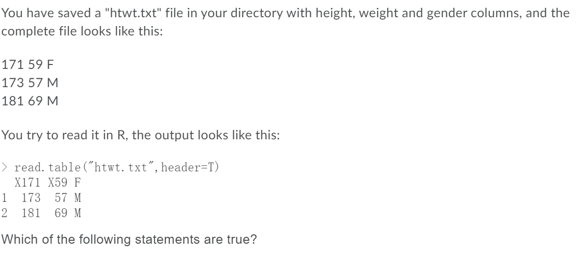 Solved You have saved a "htwt.txt" file in your directory | Chegg.com