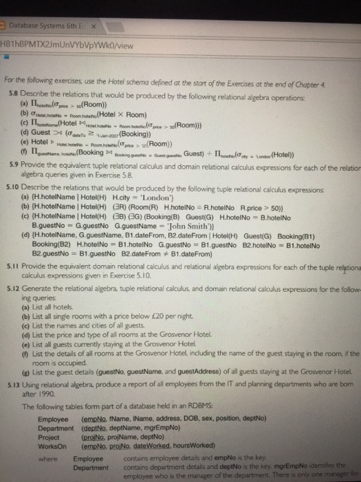 Solved Database Systems 6th E X HB1hBPMTX2JmUnVYbVpYWk0/view | Chegg.com