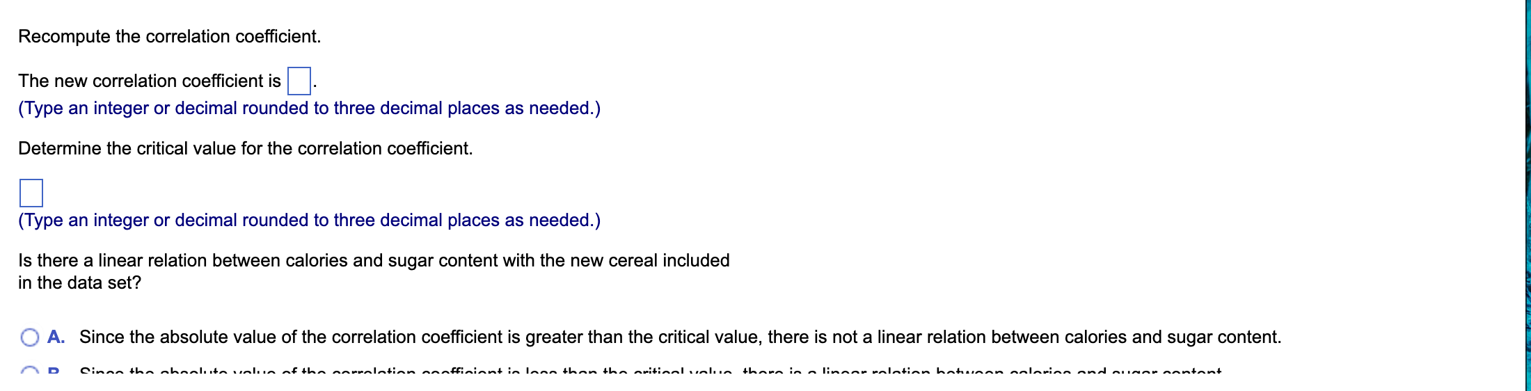 Solved Recompute the correlation coefficient. The new | Chegg.com