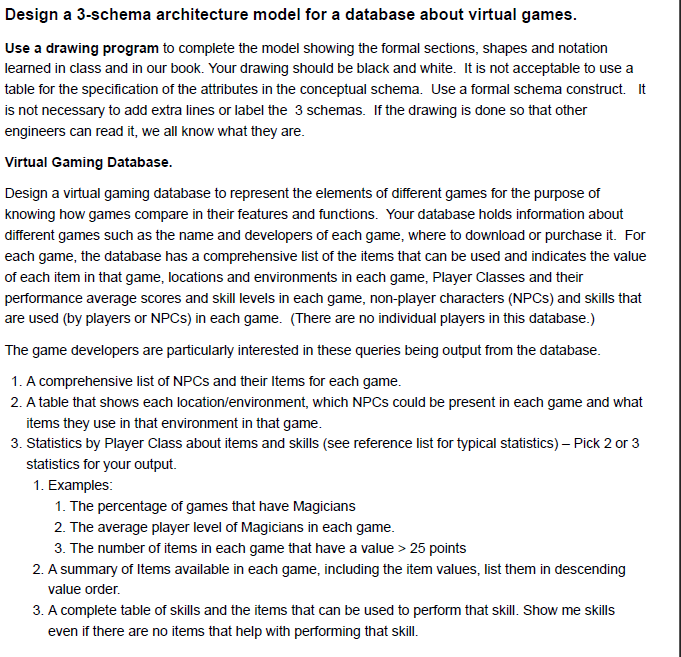 Solved Design a 3-schema architecture model for a database | Chegg.com