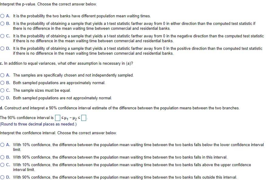Solved Interpret The P Value Choose The Correct Answer 