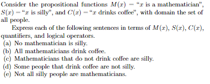 Solved Consider the propositional functions M(3) – "r is a | Chegg.com