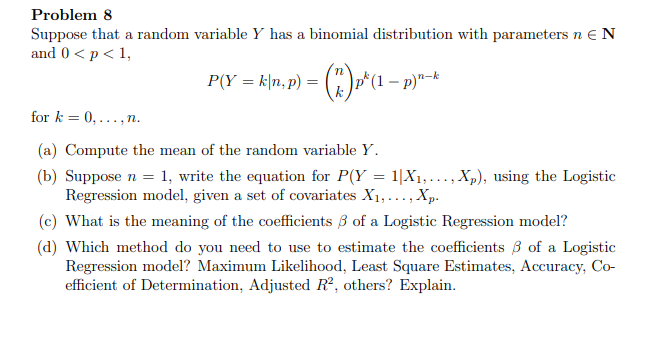 Solved Problem 8 Suppose that a random variable Y has a | Chegg.com