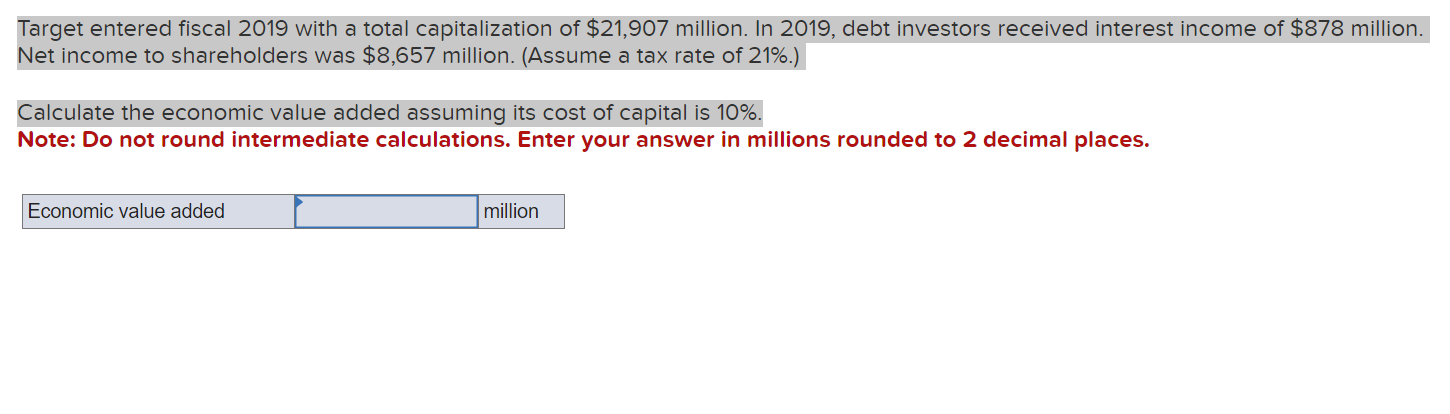 Solved Target entered fiscal 2019 ﻿with a total | Chegg.com