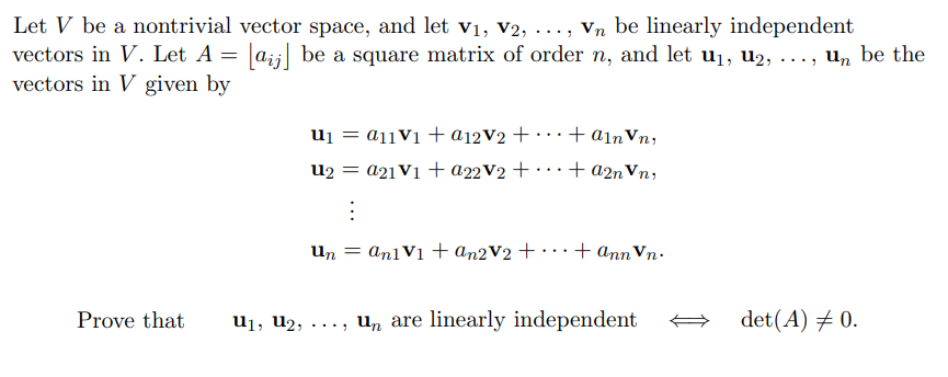 Solved Let V be a nontrivial vector space, and let v1, v2, . | Chegg.com
