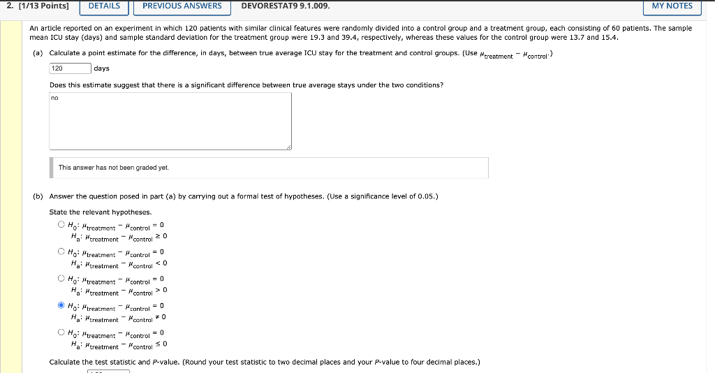 Solved 2. [1/13 Paints] DETAILS PREVIOUS ANSWERS DEVORESTAT9 | Chegg.com