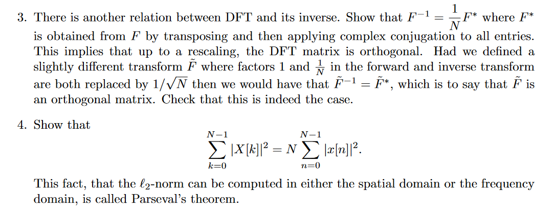 Solved Recall that the discrete Fourier transform (DFT) of a | Chegg.com
