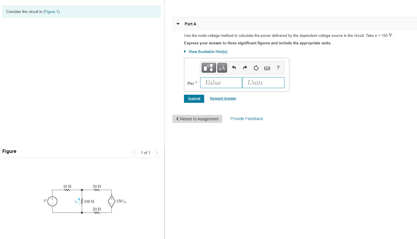 Solved Consider the circuit in (Figure 1). Part A Use the | Chegg.com
