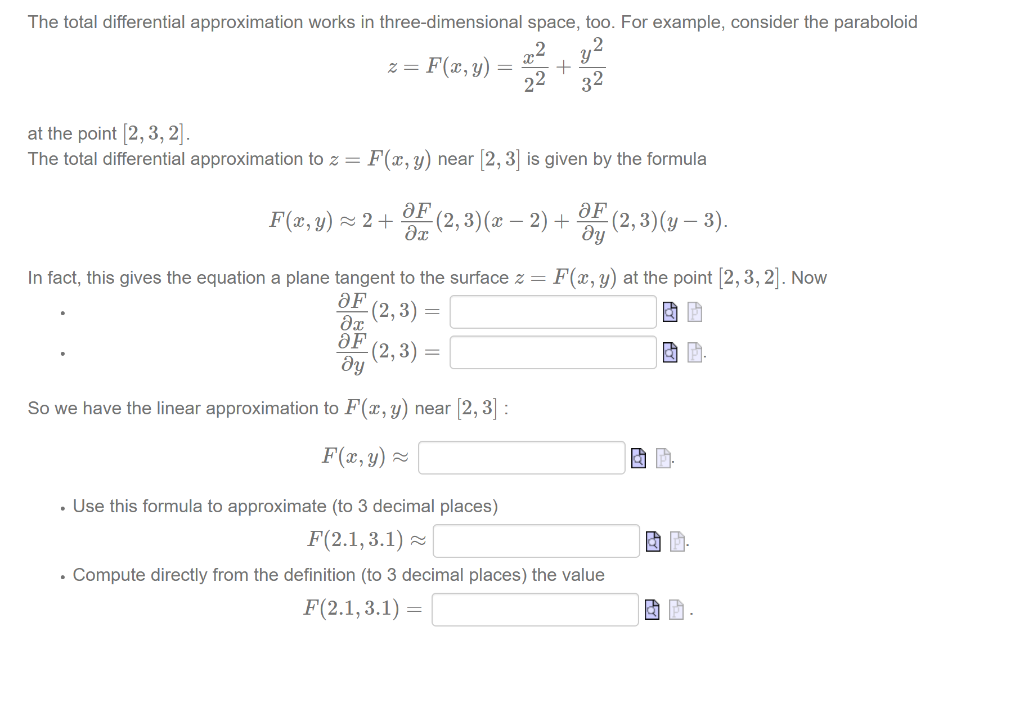 Solved z=F(x,y)=22x2+32y2 at the point [2,3,2]. The total | Chegg.com