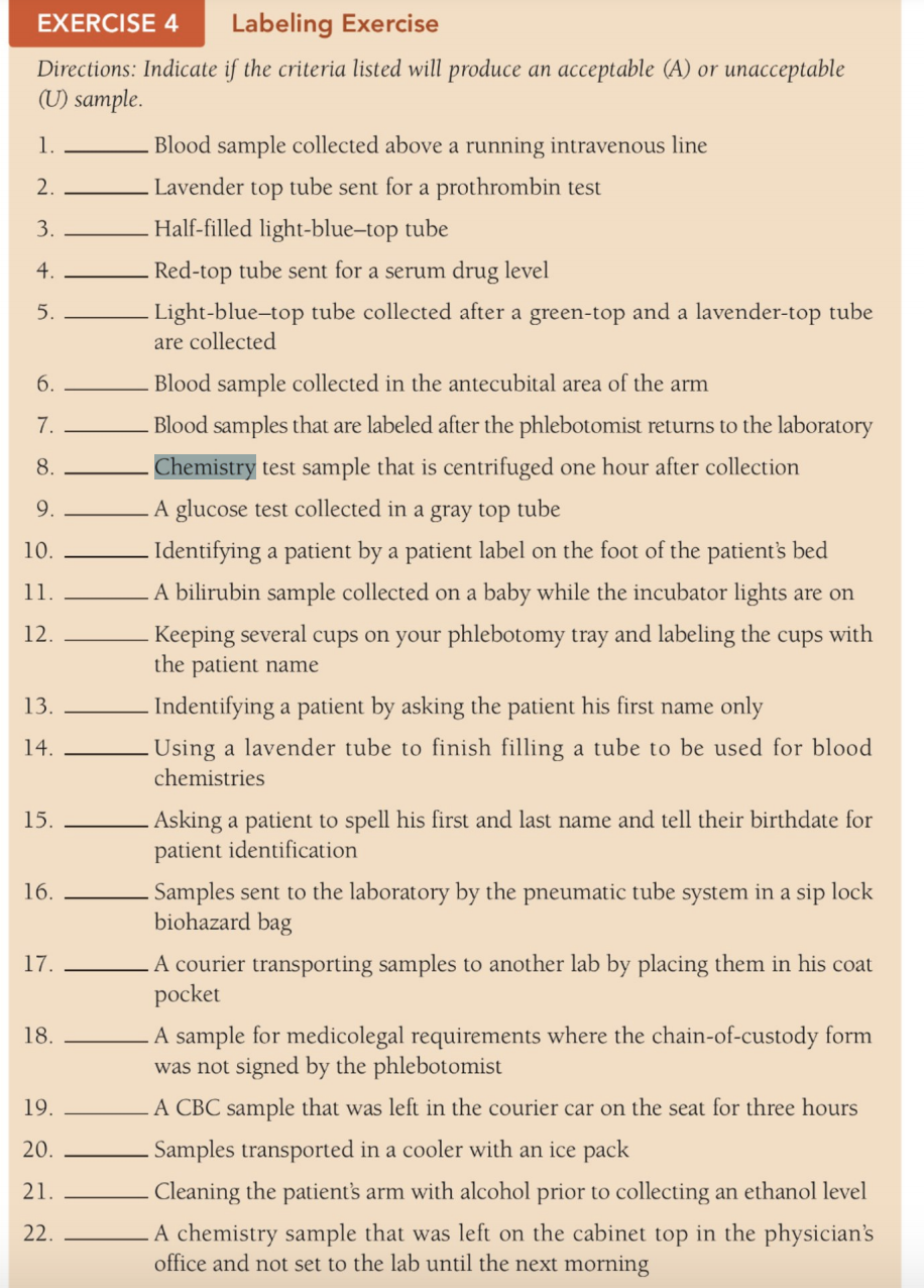 Exercise 4: Labeling Exercise Directions: Indicate if | Chegg.com