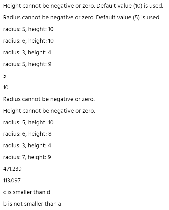 Solved In C++, Write a Cylinder class having two data | Chegg.com