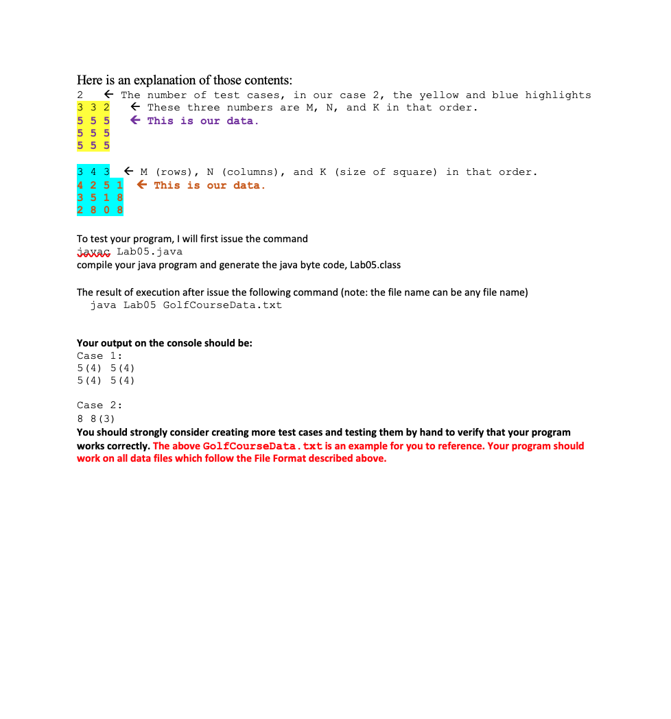 Programming Assignment 5 - Golf Course This | Chegg.com