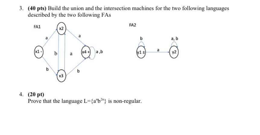 Solved 3. (40 pts) Build the union and the intersection | Chegg.com Solved 3. (40 pts) Build the union and the intersection | Chegg.com