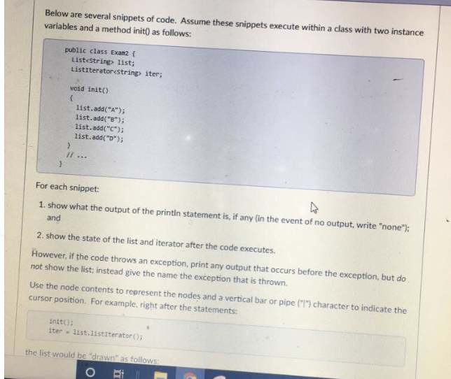 Below are several snippets of code. Assume these | Chegg.com