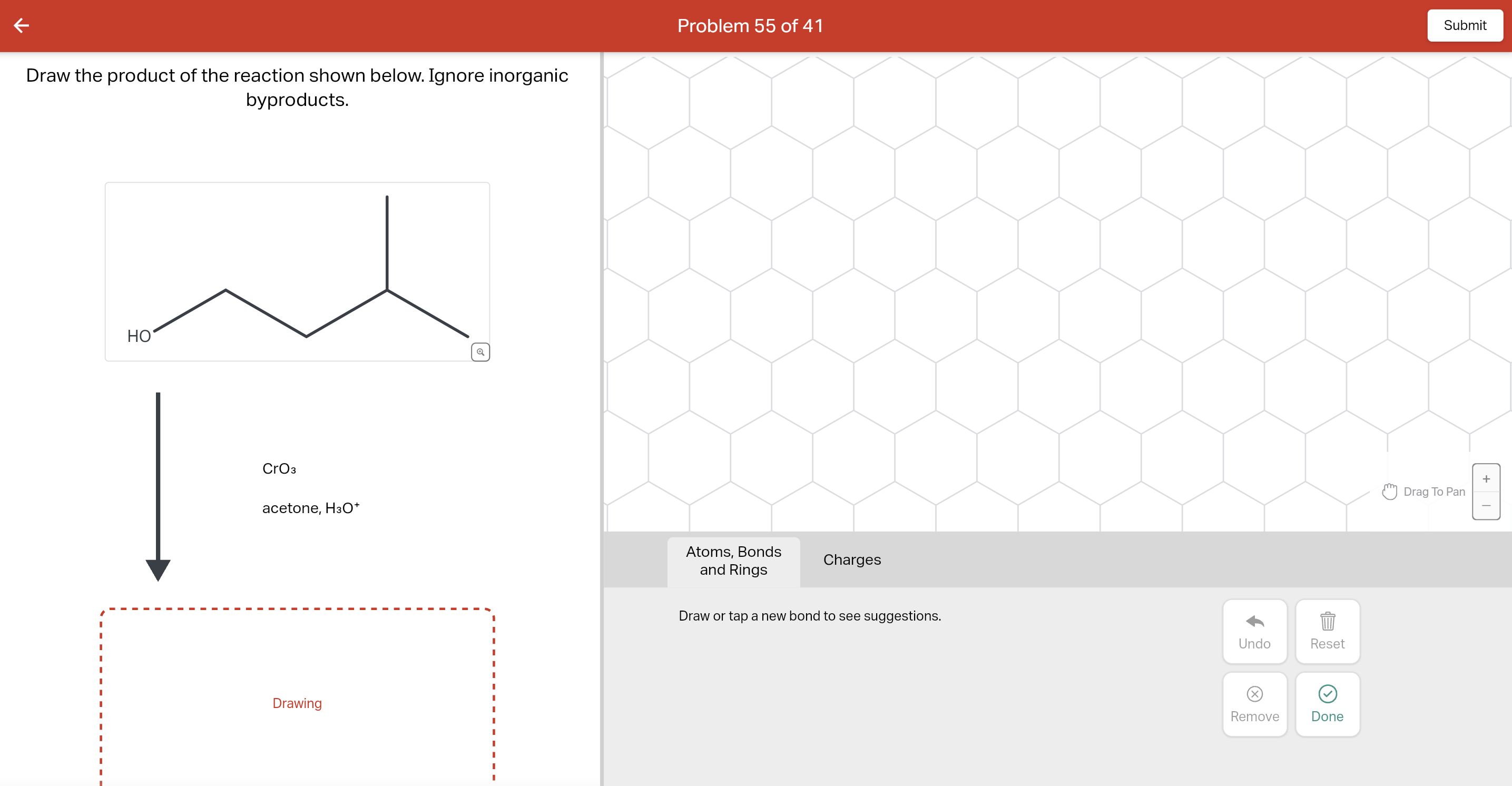 Solved Draw the product of the reaction shown below. Charges | Chegg.com