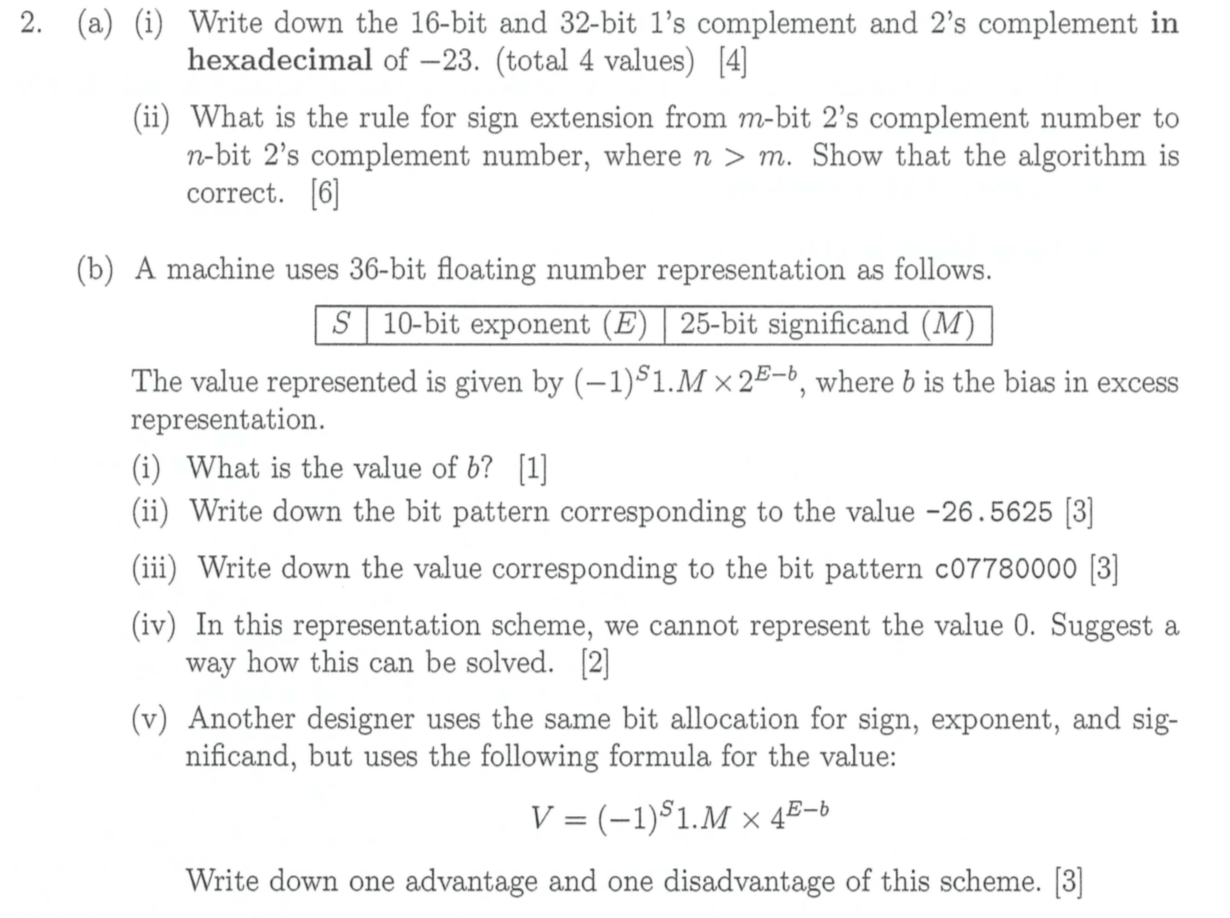 Solved 2. (a) (i) Write down the 16-bit and 32-bit l’s | Chegg.com