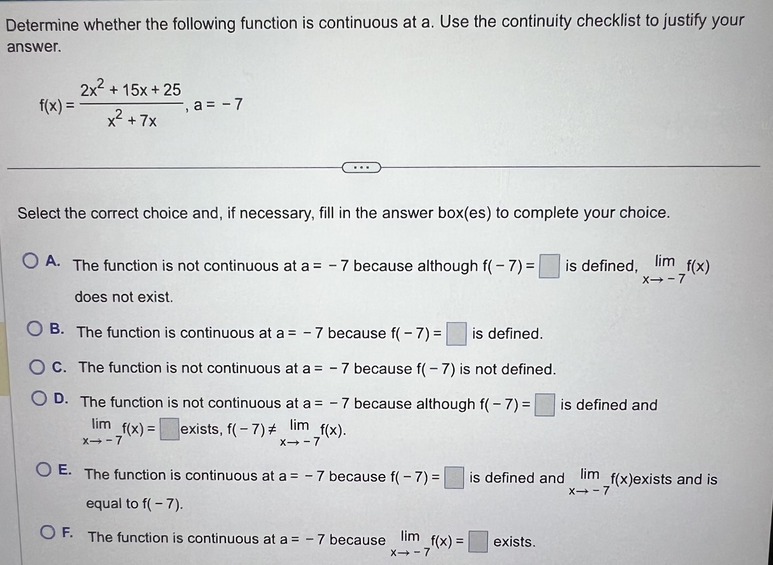 Solved Determine whether the following function is | Chegg.com