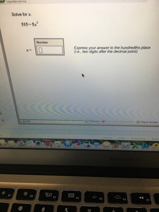 Solved Solve for x. 515 = 5x^3 x = Express your answer to | Chegg.com