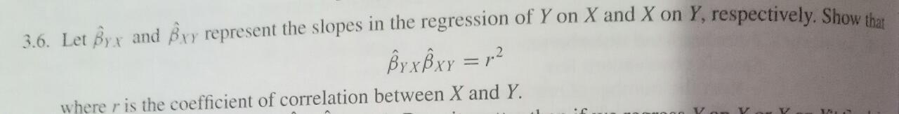 Solved 3.6. Let Byx and Bry represent the slopes in the | Chegg.com