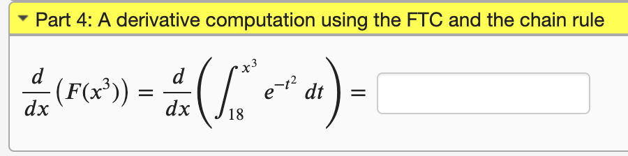 Solved Part 4: A derivative computation using the FTC and | Chegg.com