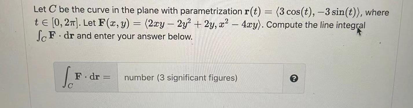 Solved Let C be the curve in the plane with parametrization | Chegg.com