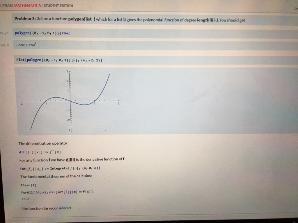 LFRAM MATHEMATICA STUDENT EDITION Problem 3: Define a | Chegg.com