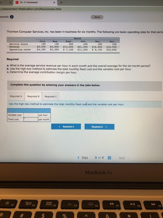 Solved Ch 2 Homework Ework Thornton Computer Services