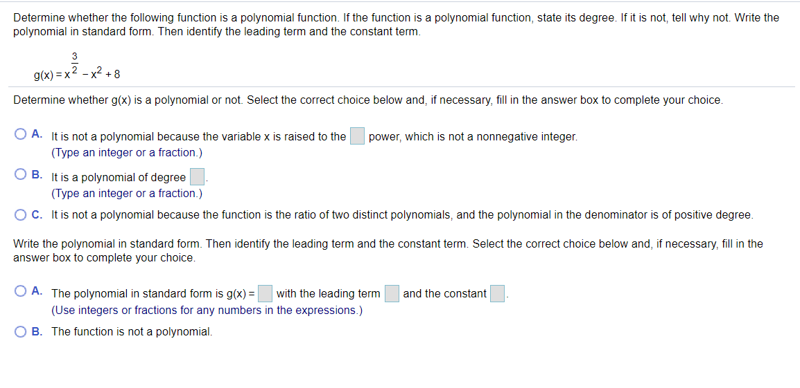 Solved Determine whether the following function is a | Chegg.com