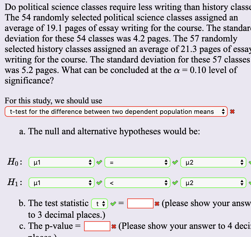 Solved Do political science classes require less writing | Chegg.com