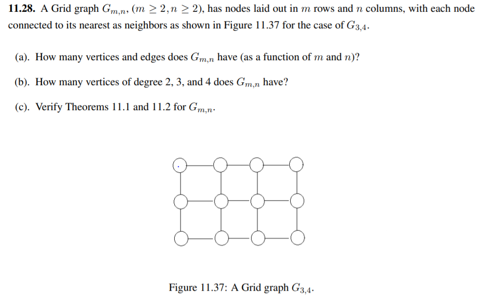 11.28. A Grid graph Gm.n, (m > 2, n > 2), has nodes | Chegg.com