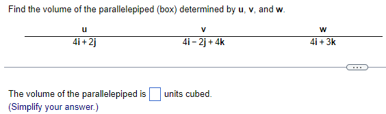 Solved Find the volume of the parallelepiped (box) | Chegg.com