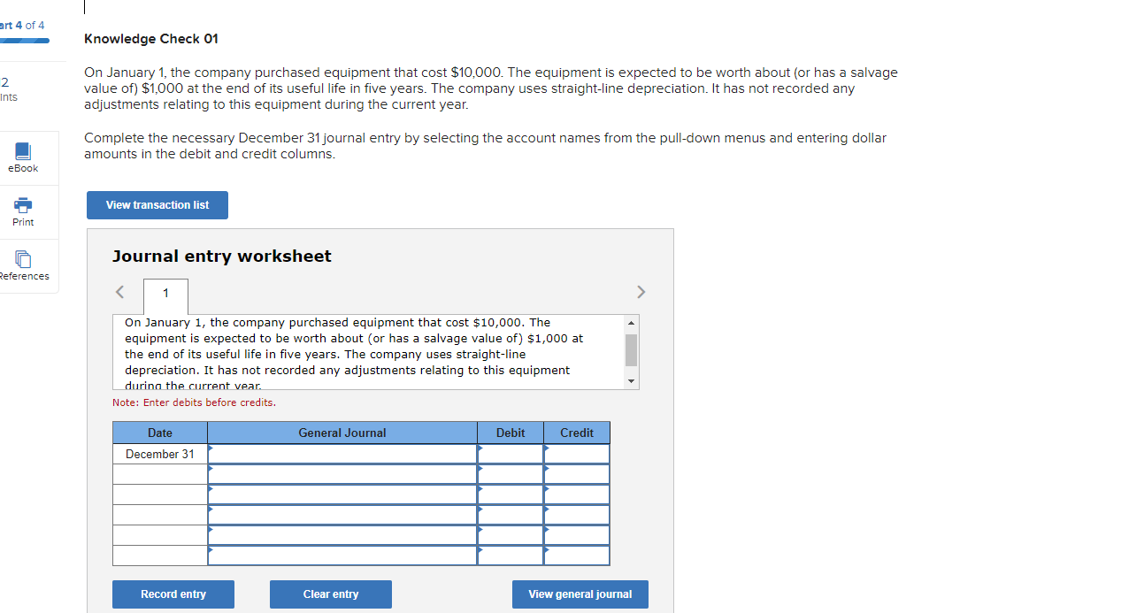 Solved On January 1 , the company purchased equipment that | Chegg.com