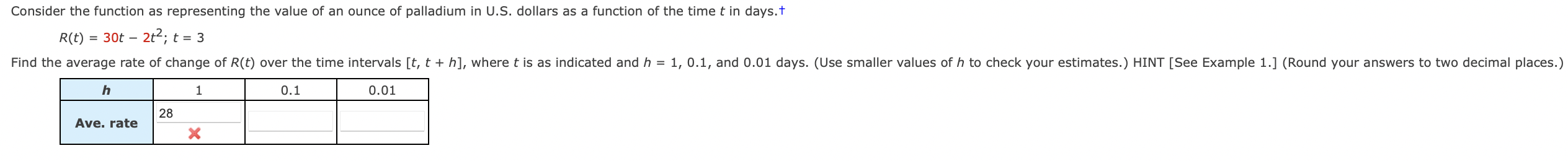 Solved R(t)=280+40t3;t=1Consider the function as | Chegg.com