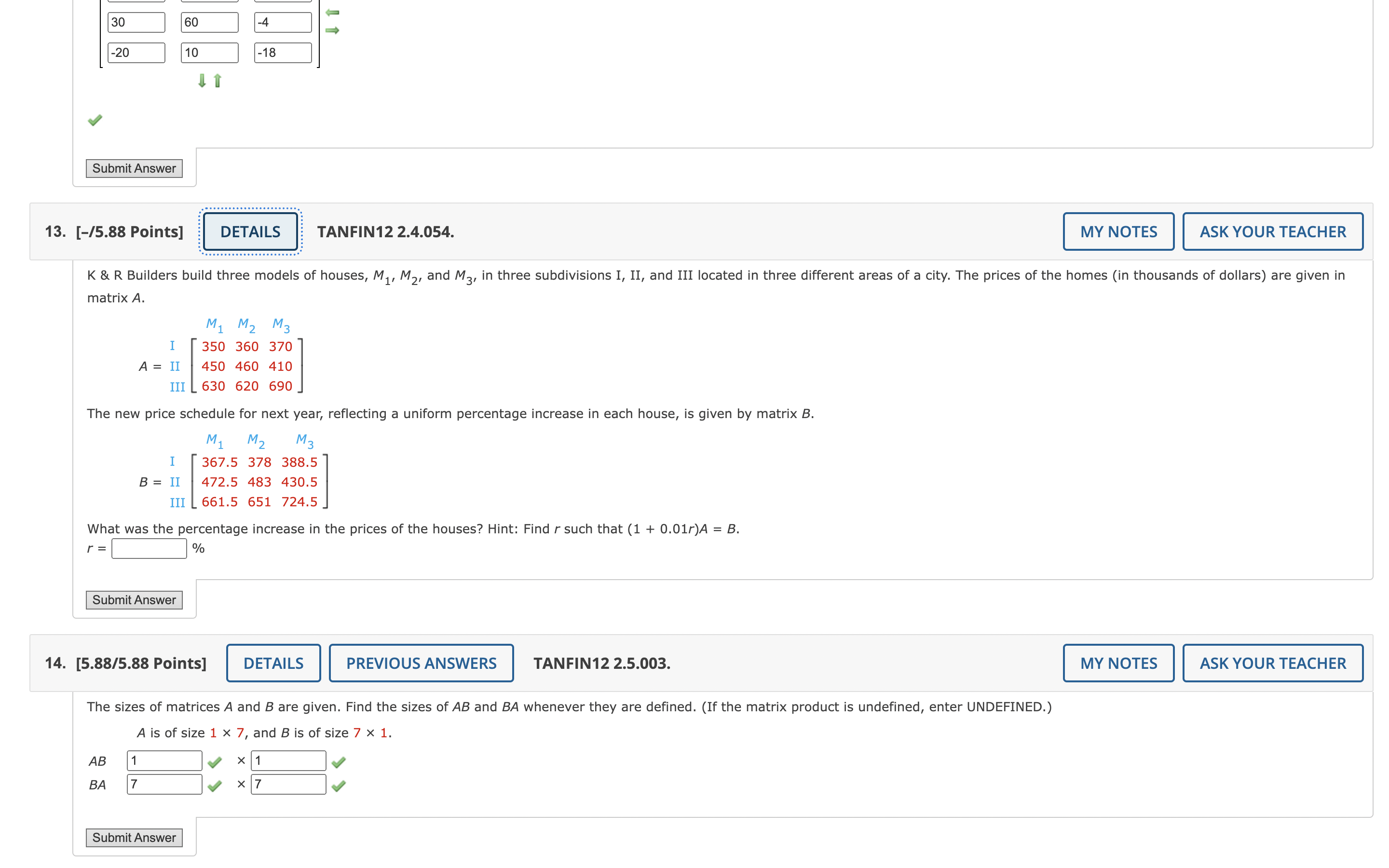 Solved [-/5.88 Points] TANFIN12 2.4.054. K&R Builders build | Chegg.com