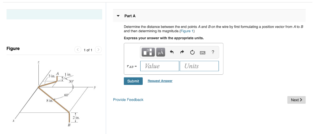 Solved Part A Determine the distance between the end points | Chegg.com