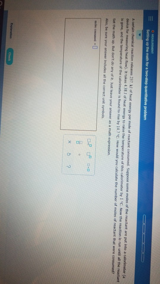 Solved X O MEASUREMENT Setting up the math for a two-step | Chegg.com