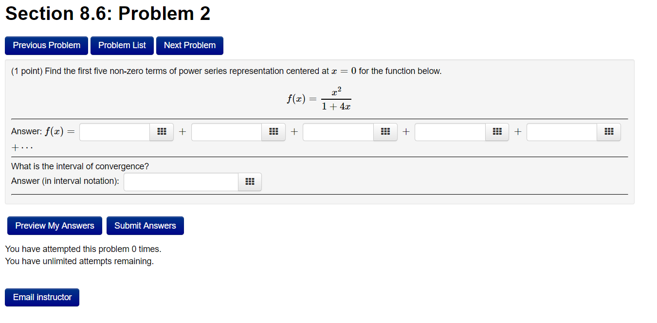 Solved Section 8.6: Problem 2 Previous Problem Problem List | Chegg.com