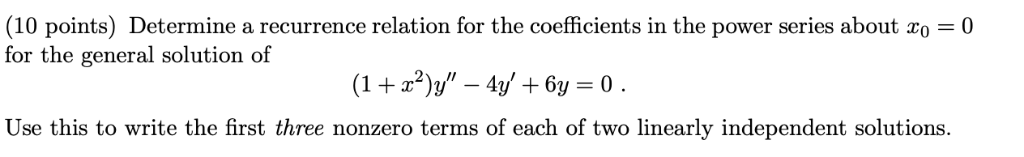 Solved 10 Points Determine A Recurrence Relation For The