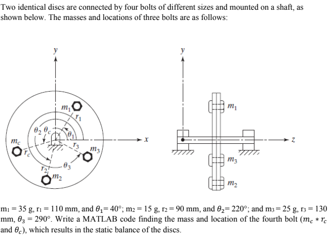 Solved Two identical discs are connected by four bolts of | Chegg.com