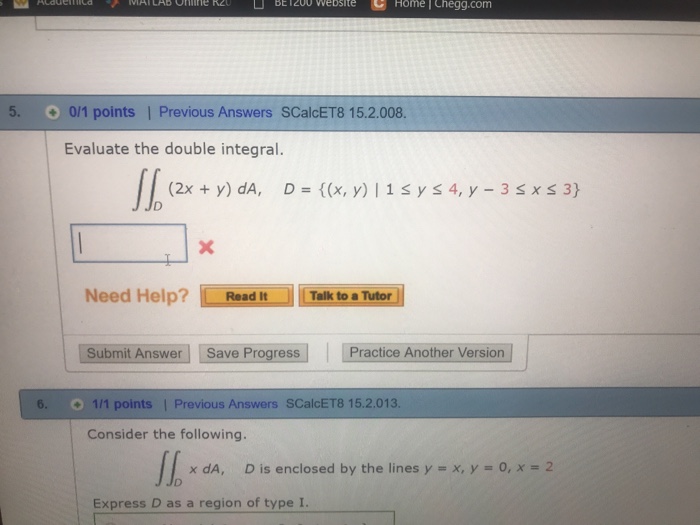 Solved 5. 0/1 points | Previous Answers SCalcET8 15.2.008 | Chegg.com