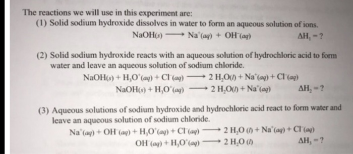 Solved The reactions we will use in this experiment are: (1) | Chegg.com